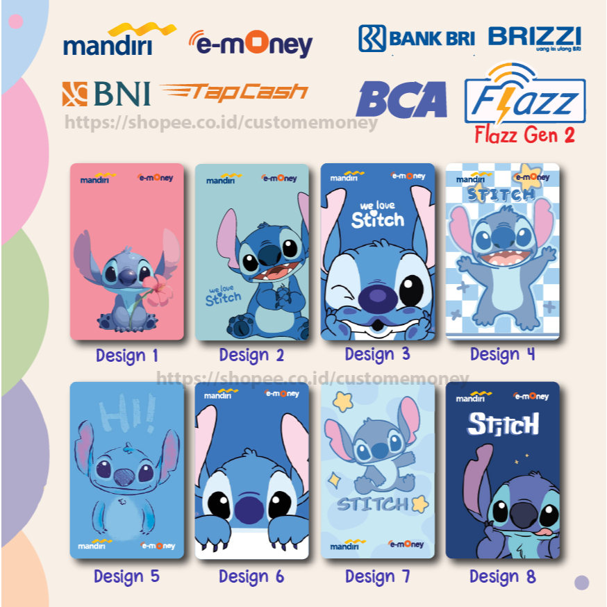 Jual KARTU EMONEY KARTUN ANIME STITCH CUTE BLUE LILO & STITCH EMONEY ...