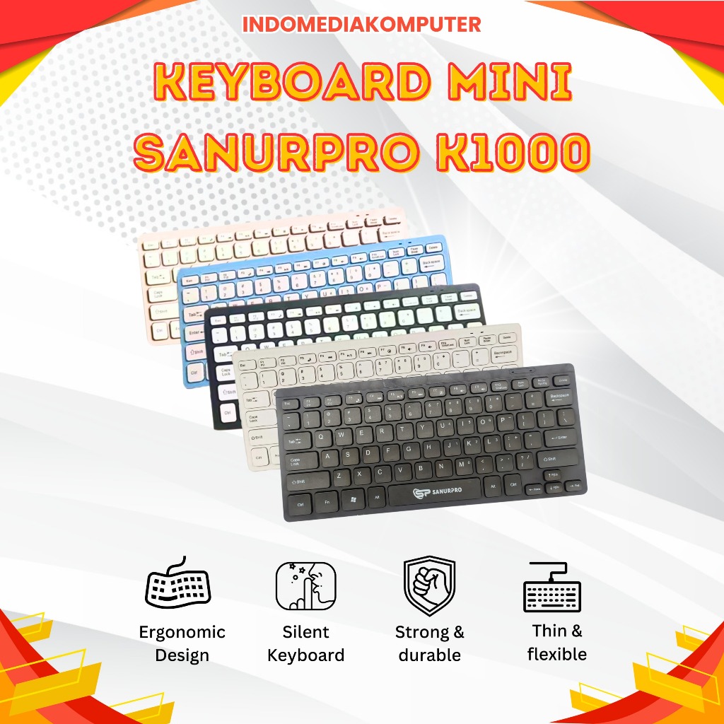 Jual Keyboard Mini Sanurpro K1000 Mini Keyboard Sanurpro K-1000 5 Warna ...