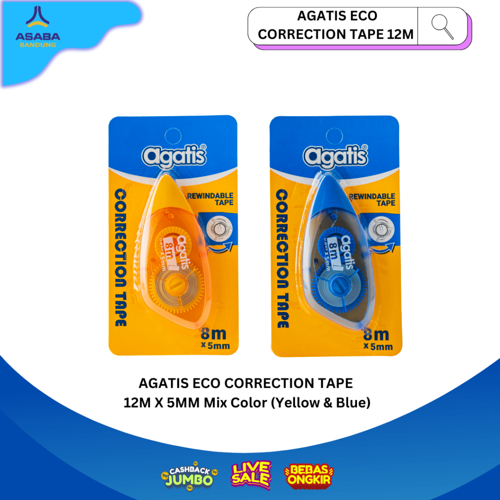Jual Asaba Bandung - AGATIS CORRECTION TAPE Tipe X KERTAS /Pita ...