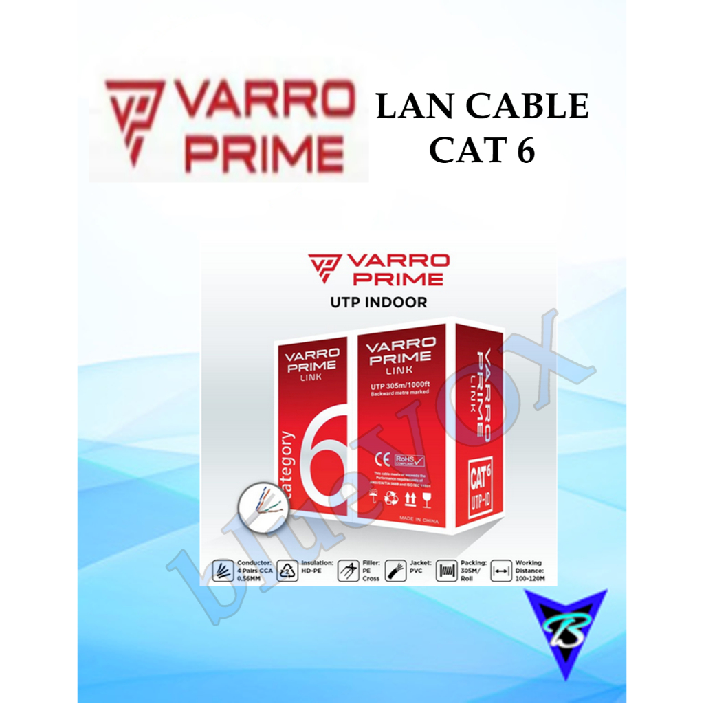 Jual VARRO Kabel Lan roll Prime Link Cat 6 UTP Indoor 305m-RJ45 ...