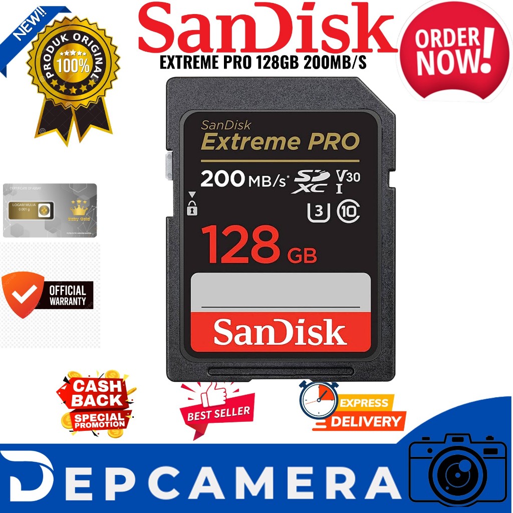 Jual SDSDXXD-SanDisk Extreme PRO UHS-I SDXC Memory Card 128GB / 200MB/s | Shopee Indonesia