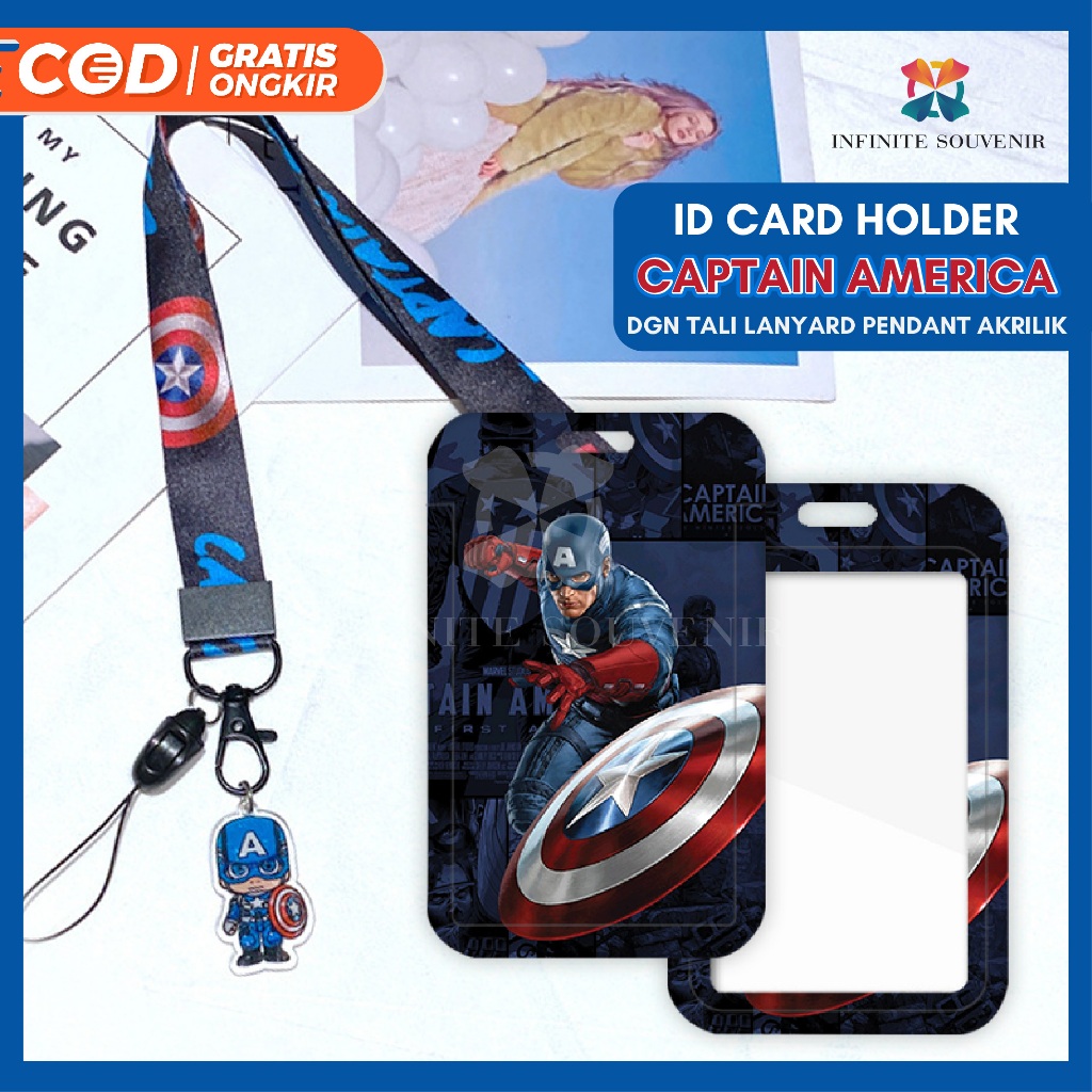Jual [N003] CAPTAIN AMERICA / Name Tag ID Card Holder Motif Karakter ...