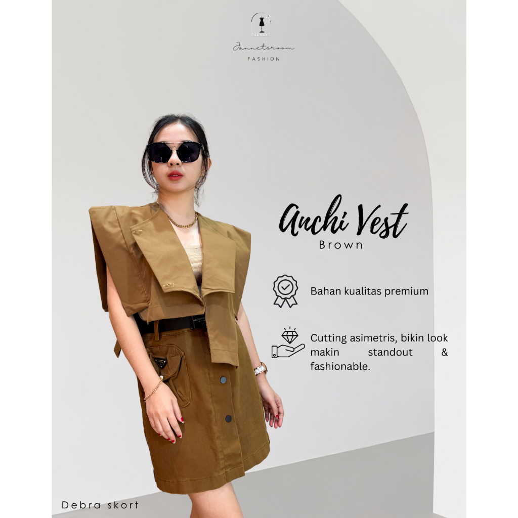 Jual Anchi Vest Rompi Korea Wanita Outer Polos Oversize Sleeveless ...