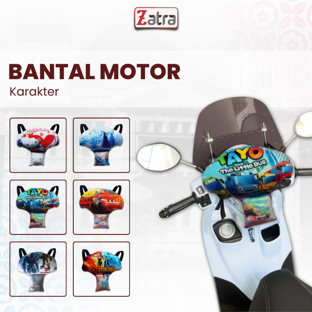 Jual Bantal Setang Motor Anak Zatra Motif Kartun Printing | Shopee ...