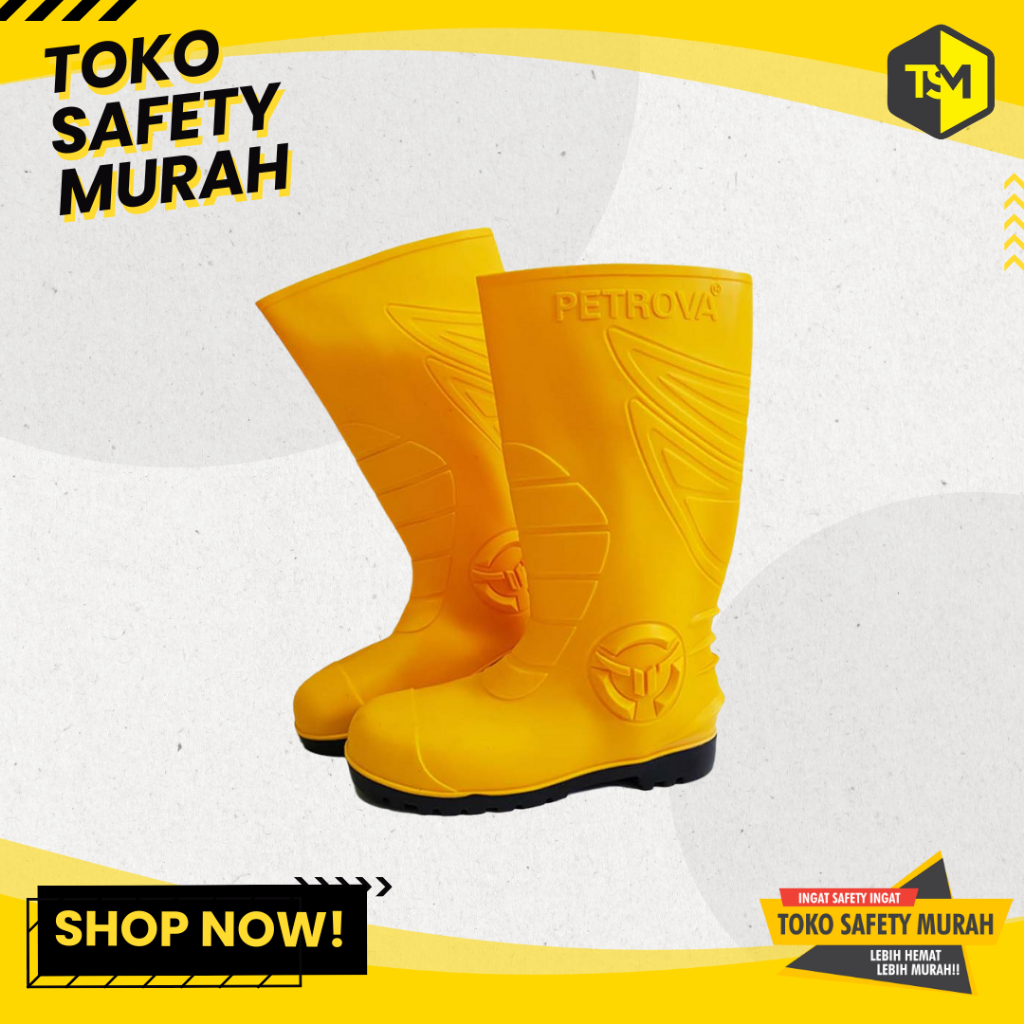Jual Petrova Ultimate Sepatu Karet PVC Yellow Kuning Safety Boots Ujung ...