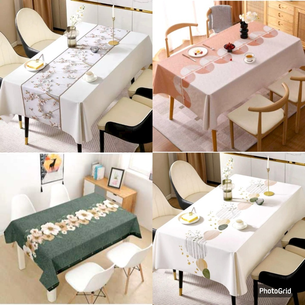 Jual Taplak Meja Makan Premium Bahan PVC Tahan Lama Tablecloth Motif ...