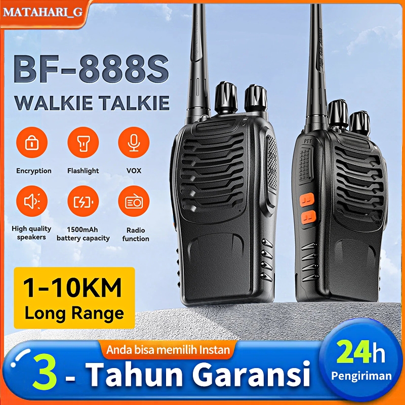 Jual BUY 1 FREE 1 Garansi 5 tahun 2Pcs Ht Walkie Talkie Jarak Jauh 10km ...