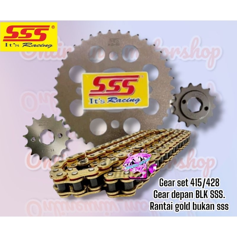 Jual gear gir sss 415 rantai gold kph / supra125 / blade / kharisma ...