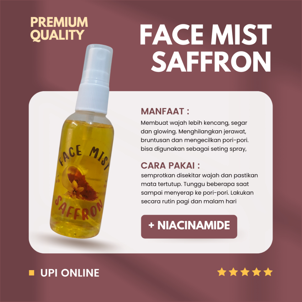 Jual Face Mist Saffron Premium Quality 60ml | Shopee Indonesia