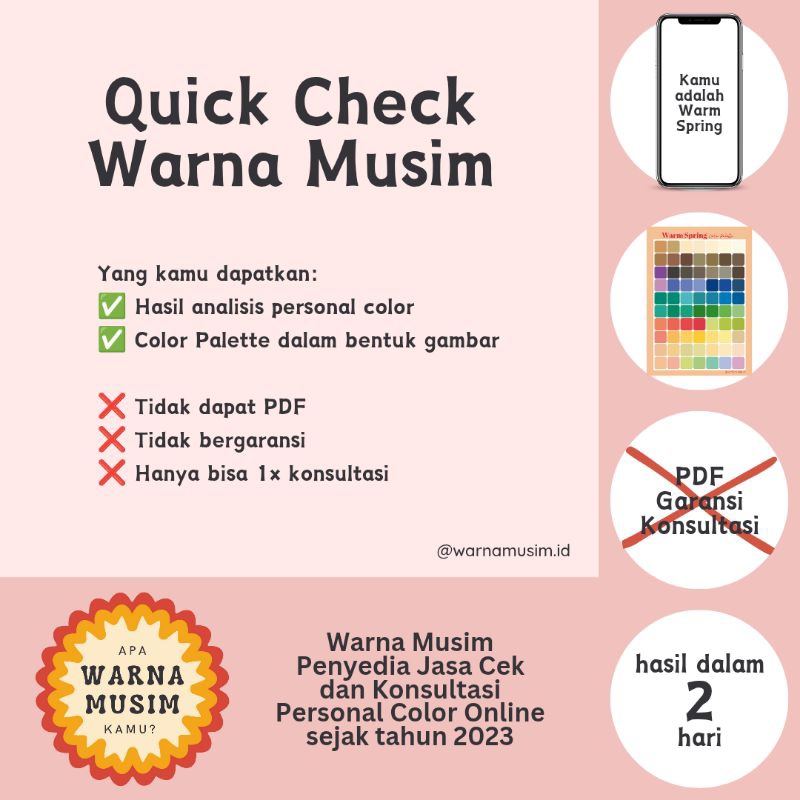 Jual Cek Personal Color Online Kilat Warna Musim | Shopee Indonesia