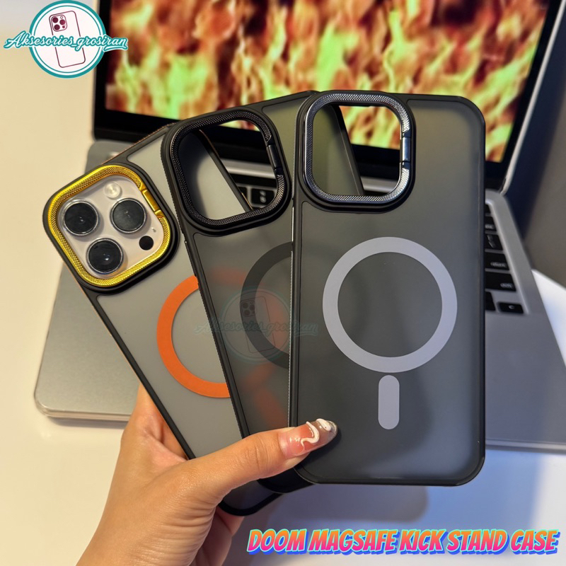 Jual DOOM Case Dove Metal Lens Kick Stand Magsafe Case For iPhone 11 12 ...