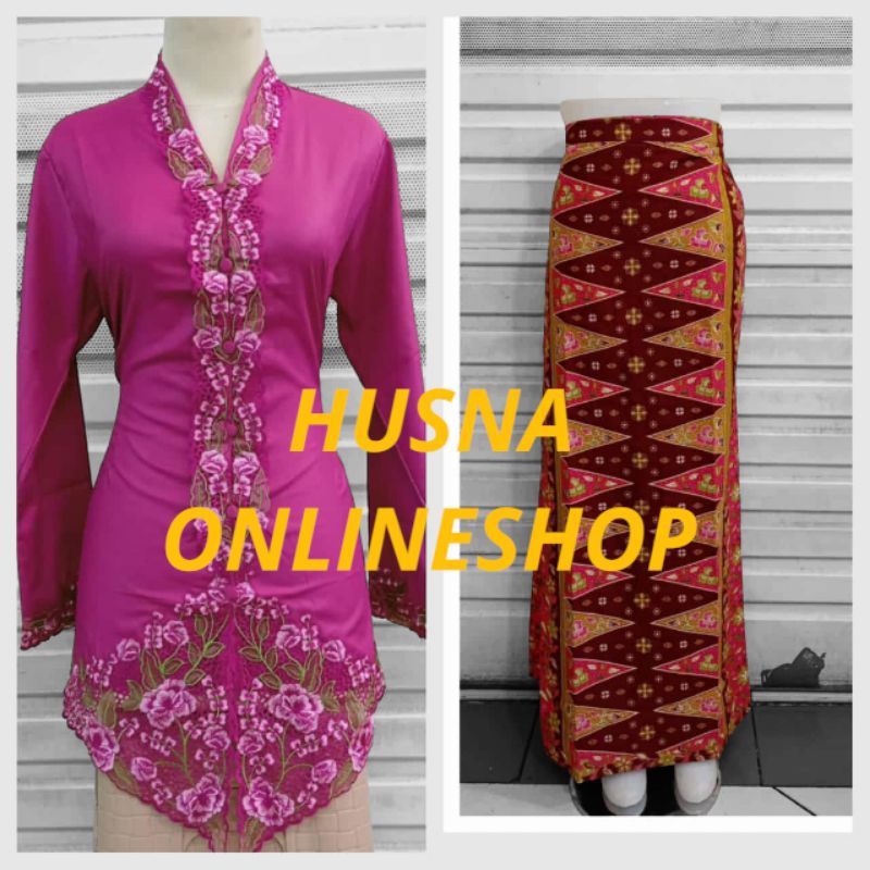 Jual Husna Kebaya Encim Motif Bunga | Kebaya Encim Wisuda | Kebaya Set ...
