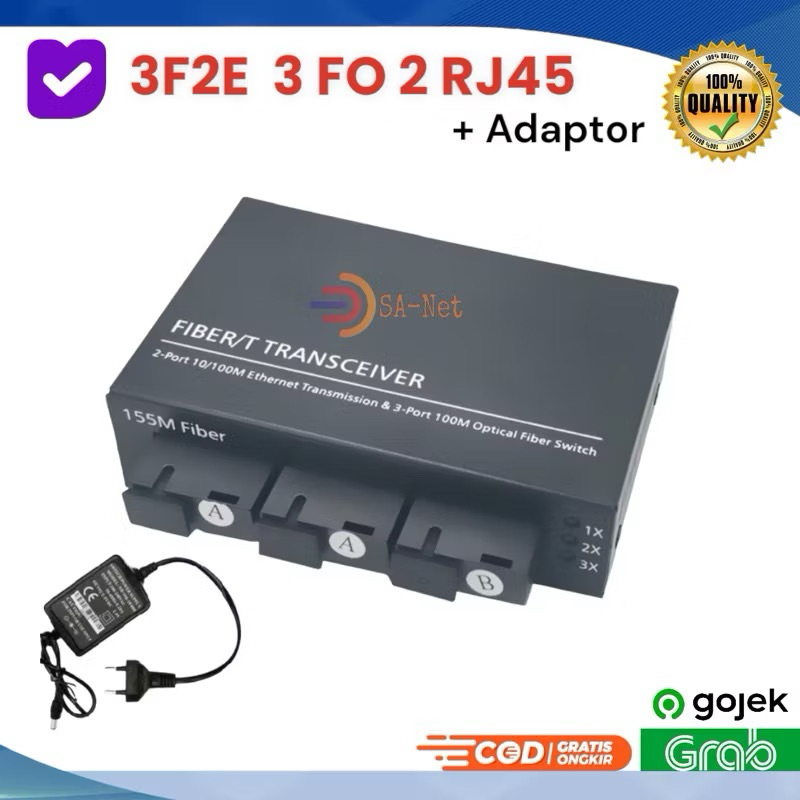 Jual Media Converter 3F2E / 3 FO 2 LAN / 3 SC 2 RJ45 Support POE ...