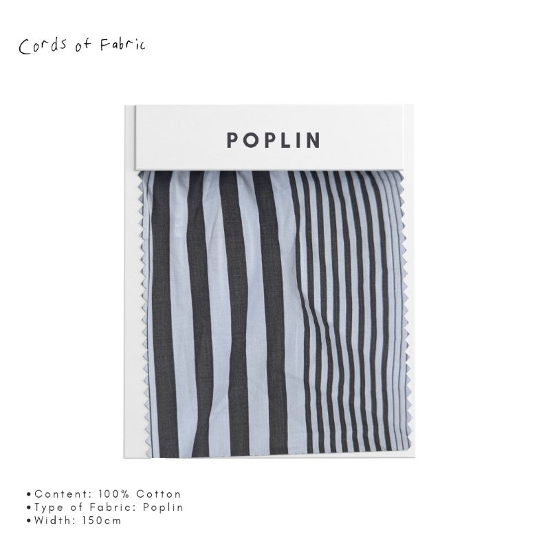 Jual Kain Bahan Poplin 100% Cotton Mix Stripe in White | Shopee Indonesia