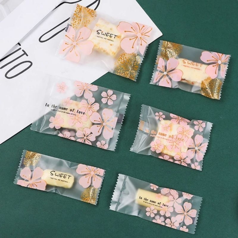 Jual 100pcs Plastik Kue Nastar Mooncake 25g/50g/80/100g Motif Bunga ...