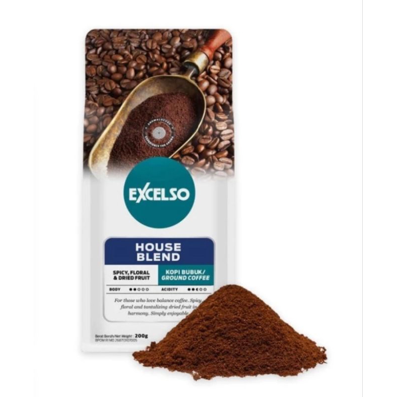 Jual Excelso Kopi Bubuk House Blend 200g | Shopee Indonesia