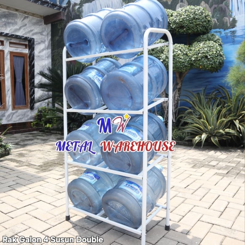 Jual Rak Galon Susun 4 Double 8 Galon Tempat Galon Susun Besi Hitam ...