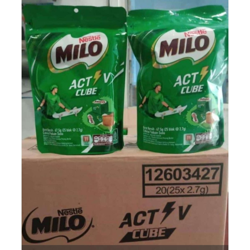 Jual Milo Active Cube Pouch isi 25 blok (@2,7gr) | Shopee Indonesia