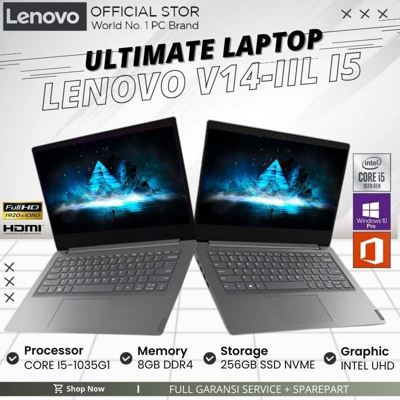 Jual Laptop Lenovo IP V14 - IIL [Intel Core i5-1035G1 / RAM 8GB / SSD 256GB / 14"FHD / Windows ...