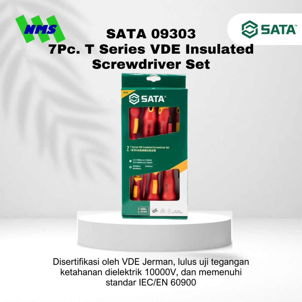 Jual Obeng Set SATA 09303 7Pc. VDE Insulated Screwdriver Set Tahan ...
