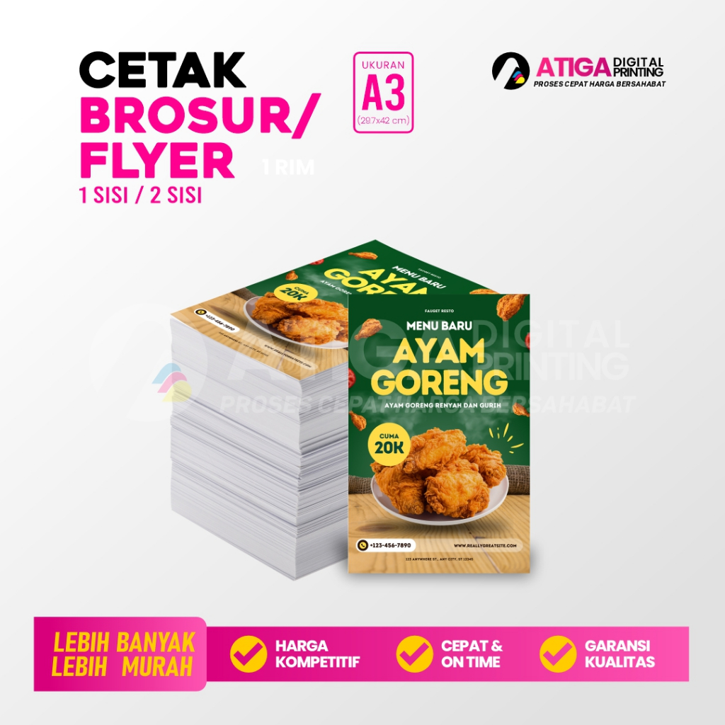 Jual Cetak Brosur Leaflet A3 | Cetak Pamflet Flyer Poster Ukuran A3 ...