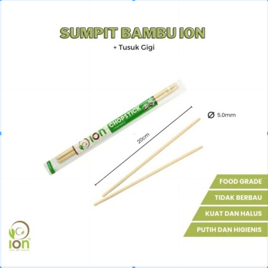 Jual Sumpit Bambu + Tusuk Gigi Ion Steril - Sumpit Higienis Eceran ...
