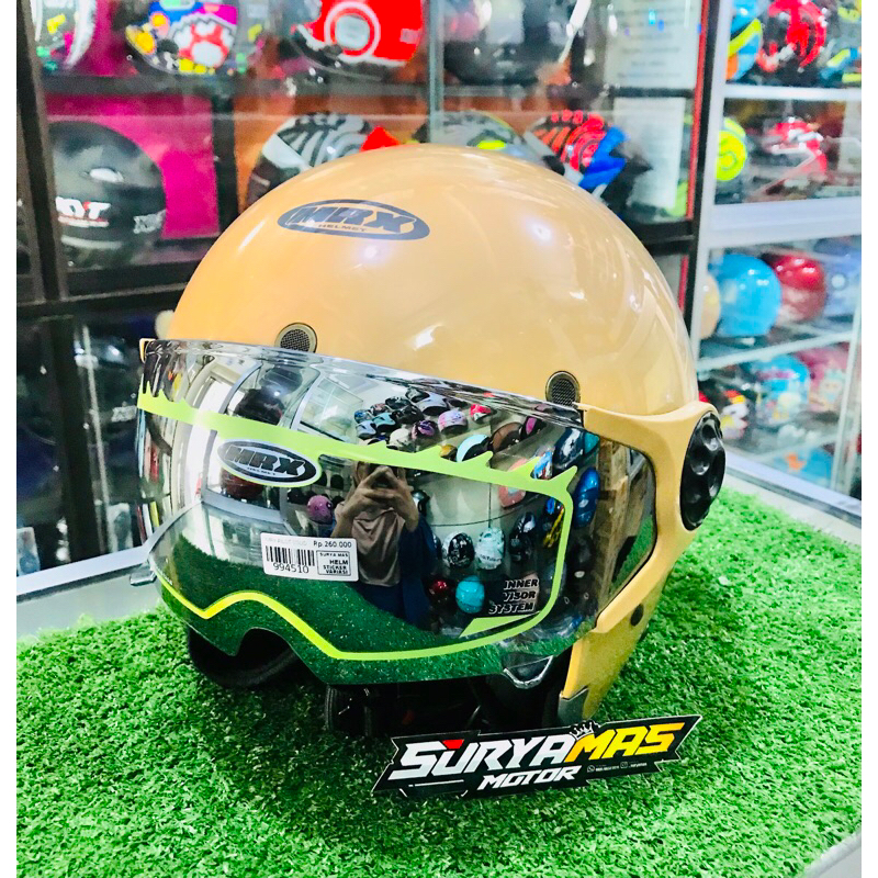 Jual HELM BOGO SOLID KACA PILOT SILVER - MRX | Shopee Indonesia