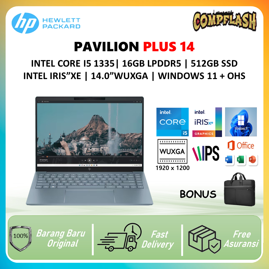 Jual HP PAVILION PLUS 14 EW0020TU EW0021TU i5 1355 RAM 16GB 512GB SSD ...