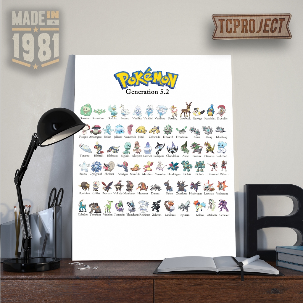 Jual Poster Pokemon generasi 5.2 - Hiasan Dinding Kayu | Shopee Indonesia