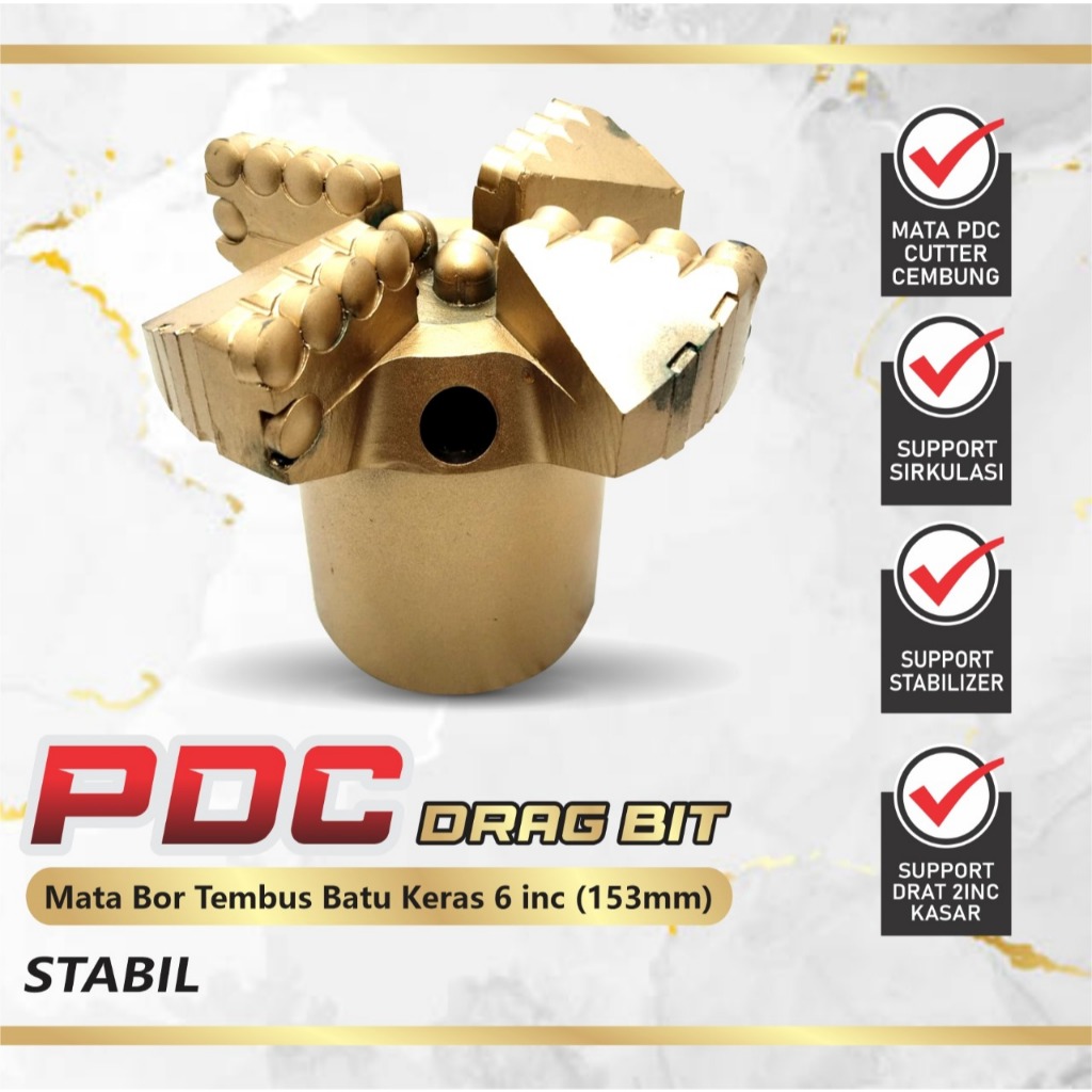 Jual mata bor pdc 6inc/mata bor sumur tembus batu | Shopee Indonesia