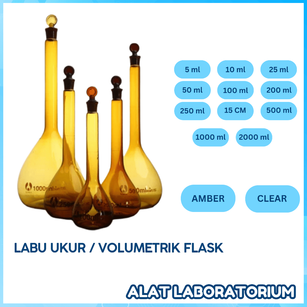 Jual LABU UKUR | LABU VOLUMETRIK | VOLUMETRIC FLASK - AMBER VARIASI ...