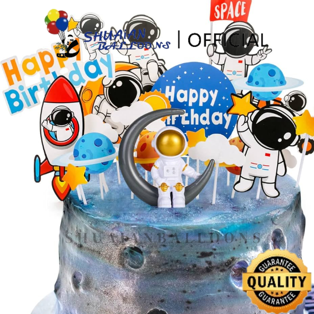 Jual Cake Topper Motif Astronot Tusukan Kue Ulang Tahun Motif Antariksa ...