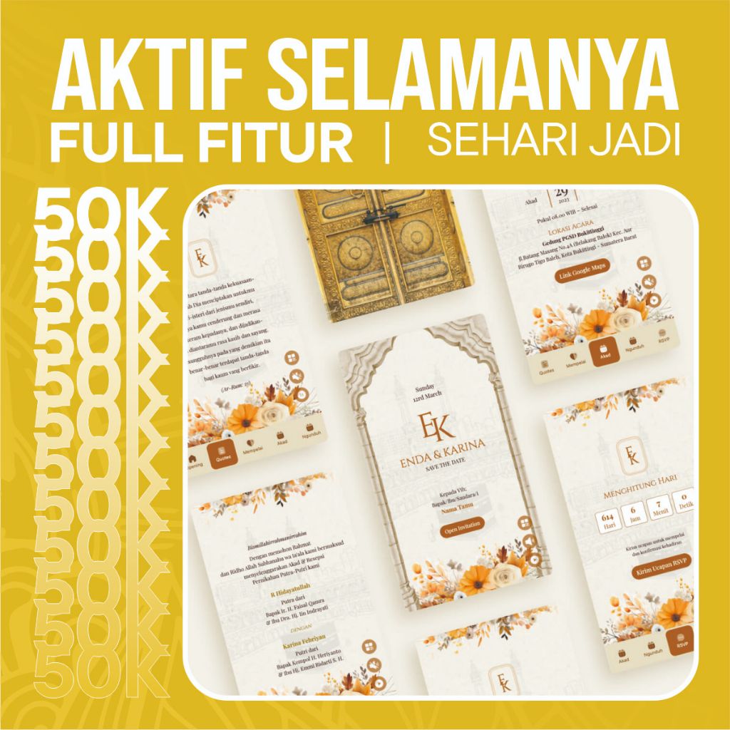 Jual Undangan Tema Kuning - Undangan Pernikahan Digital Website Custom ...
