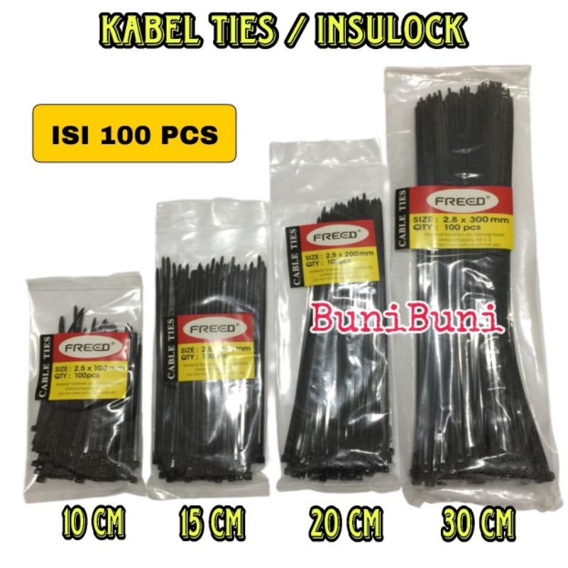 Jual KABEL TIES / INSULOCK / KABEL TIE BAHAN NYLON UKURAN 10 15 20 30 ...