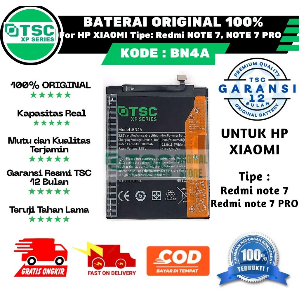 Jual TSC-BATERAI ORIGINAL 100% BN4A, BATRE BATERAI BATERRY Xiaomi Redmi ...