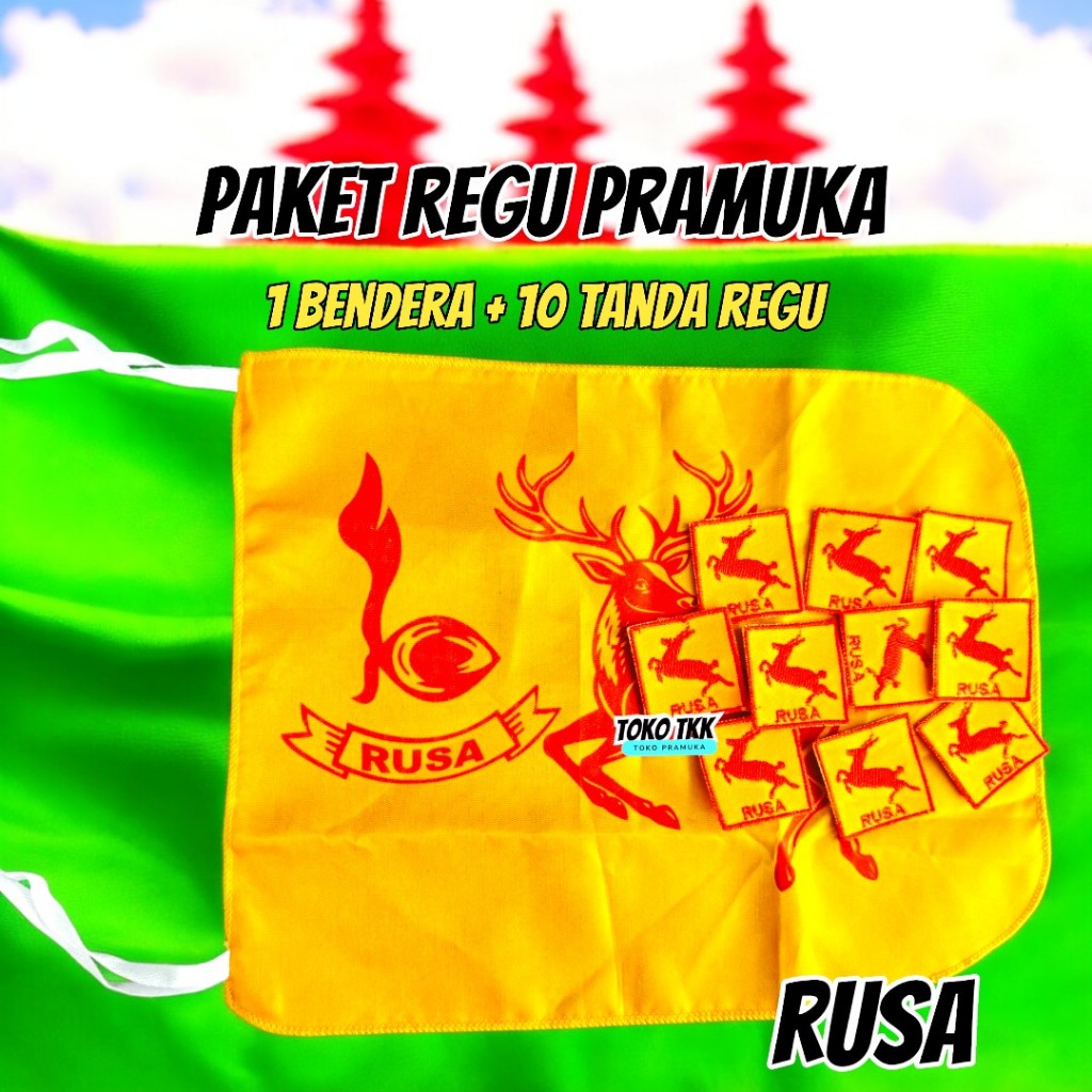 Jual Paket regu pramuka rusa ( 1 bendera regu + 10 tanda regu rusa ...