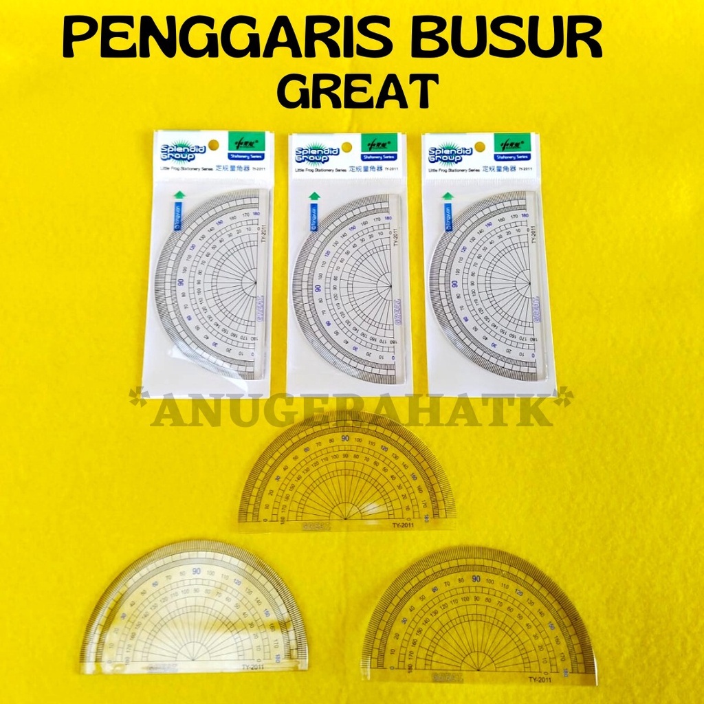 Jual Penggaris Busur Derajat Tebal Merk GREAT 2011 | Shopee Indonesia