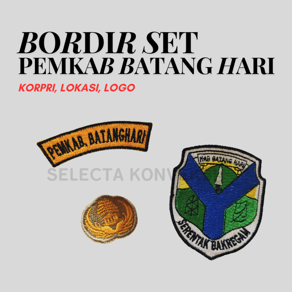 Jual Bordir Emblem jadi Logo Pemkab Batang hari Selecta Konveksi Jambi ...