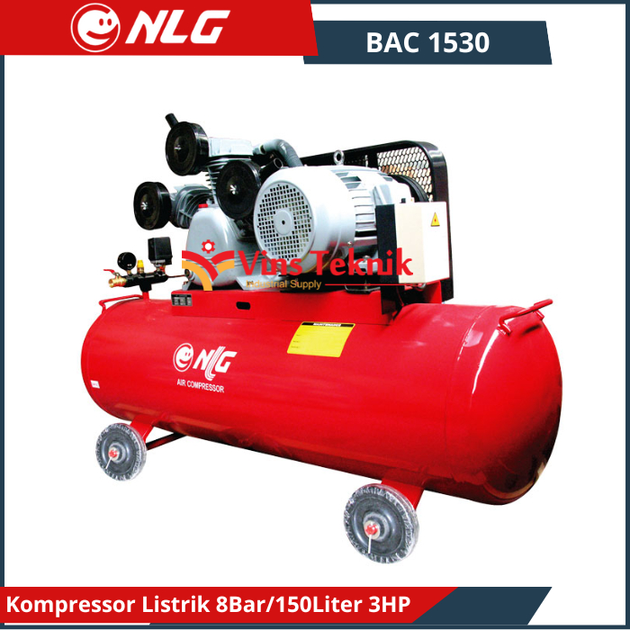 Jual Kompressor Angin NLG BAC1530 150L 3HP 8Bar Air Compressor BAC 1530 ...