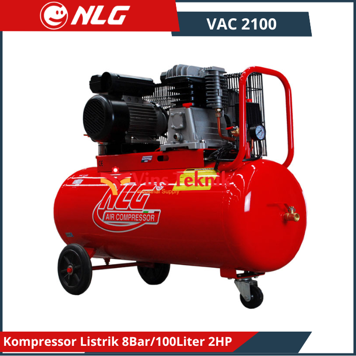 Jual Kompressor Angin NLG VAC2100 100L 2HP 8Bar Air Compressor VAC 2100 ...
