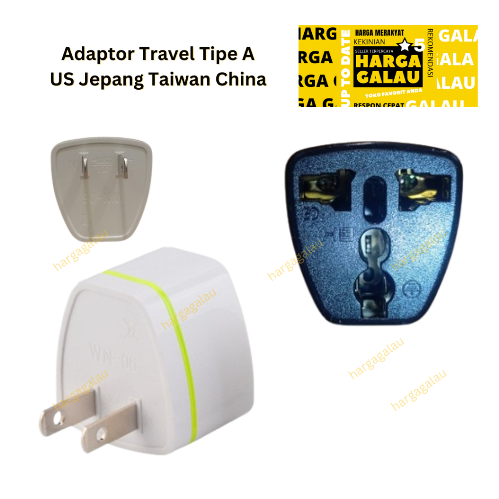 Jual Travel Adaptor Listrik tipe A Taiwan Jepang USA Amerika Kanada ...