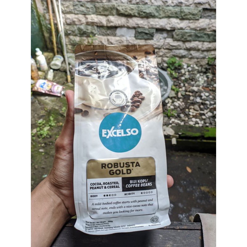 Jual biji kopi excelso robusta gold 200 gram | Shopee Indonesia