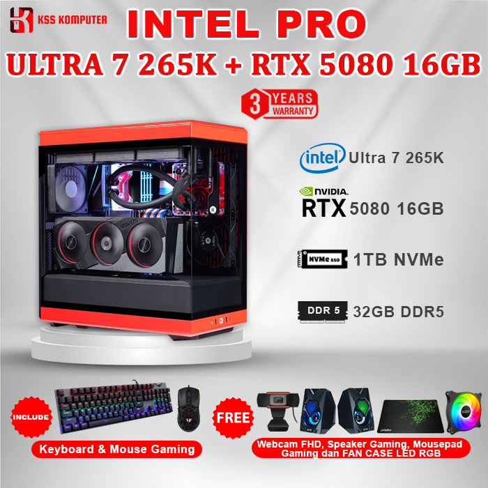 Jual [NEW 15th] Komputer / PC Core i7 ULTRA, RTX 5080, NVME 1TB, Hyte ...