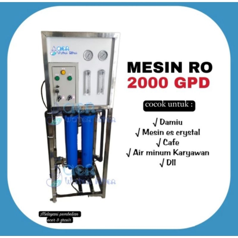 Jual Mesin RO 2000 Gpd - reverse osmosis 2000 gpd low pressure | Shopee ...