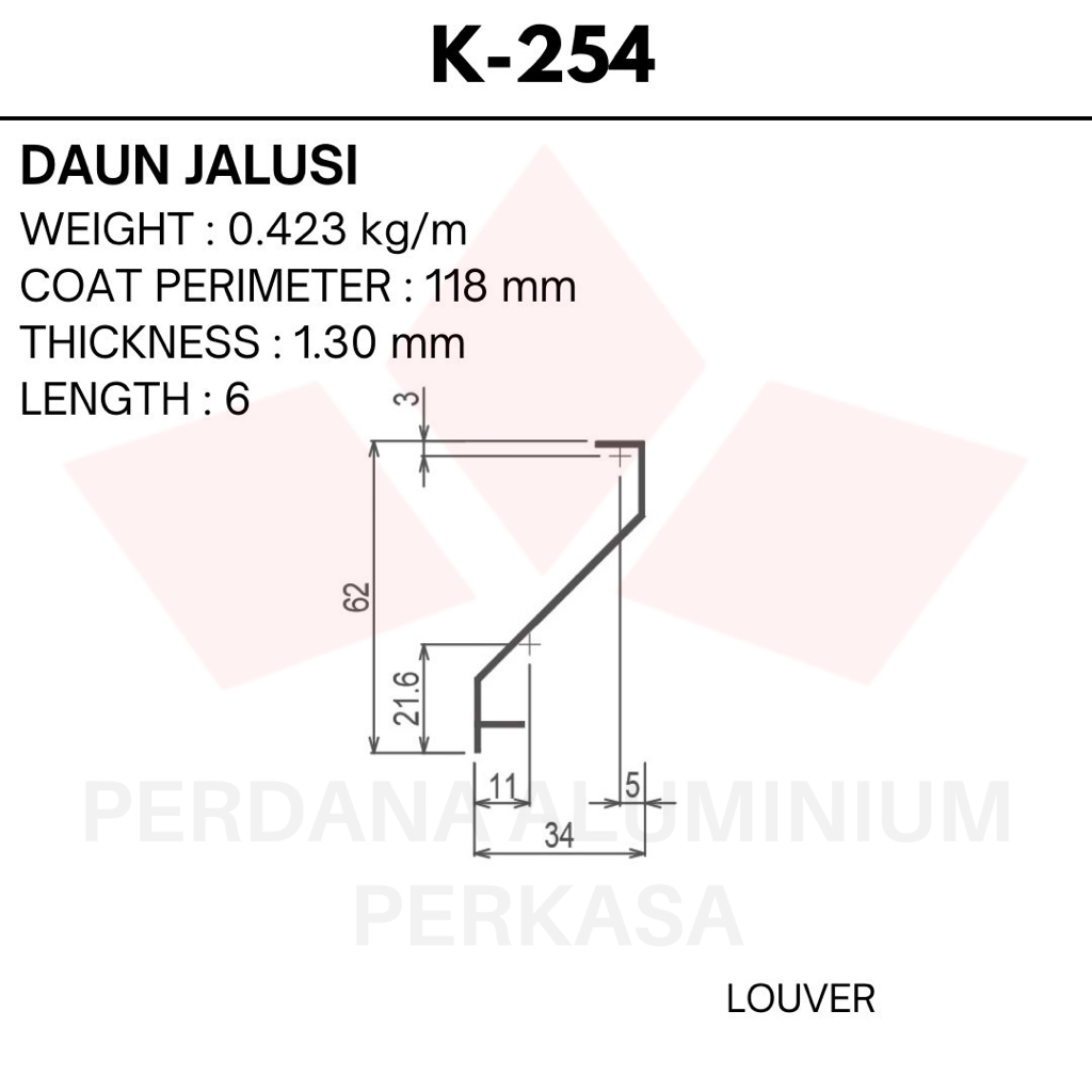 Jual ALUMINIUM BATANGAN BY YKK AP (K-254) | Shopee Indonesia