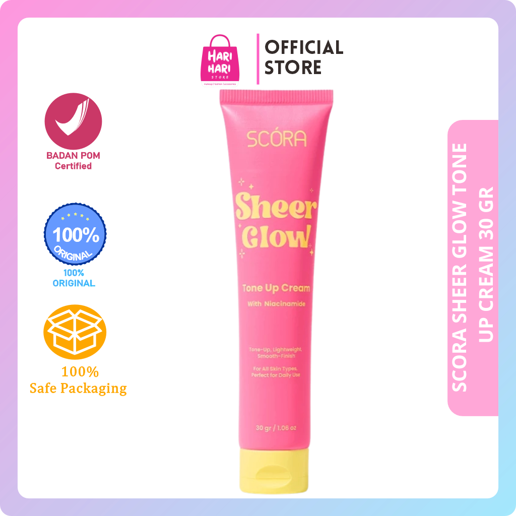 Jual SCORA SHEER GLOW TONE UP CREAM WITH NIACINAMIDE 30GR | Shopee ...