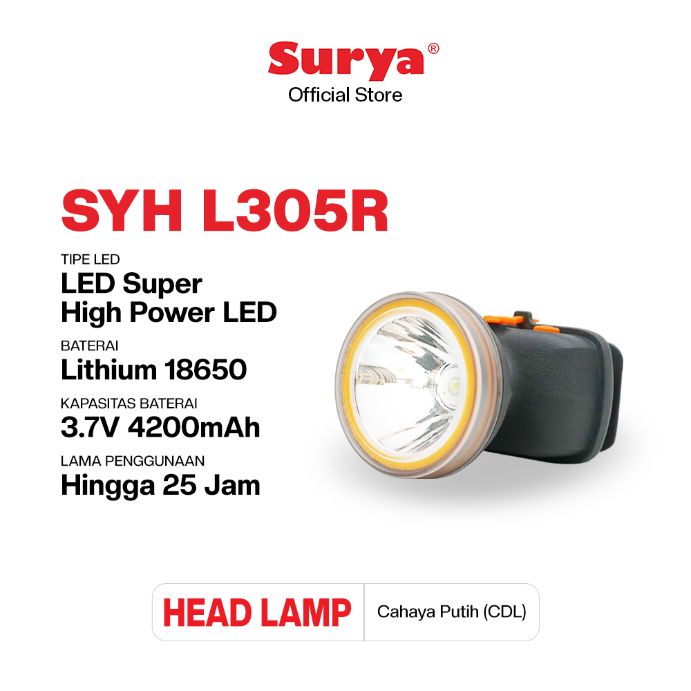 Jual Surya Lampu Senter Kepala LED SYH L305R Rechargeable | Shopee ...