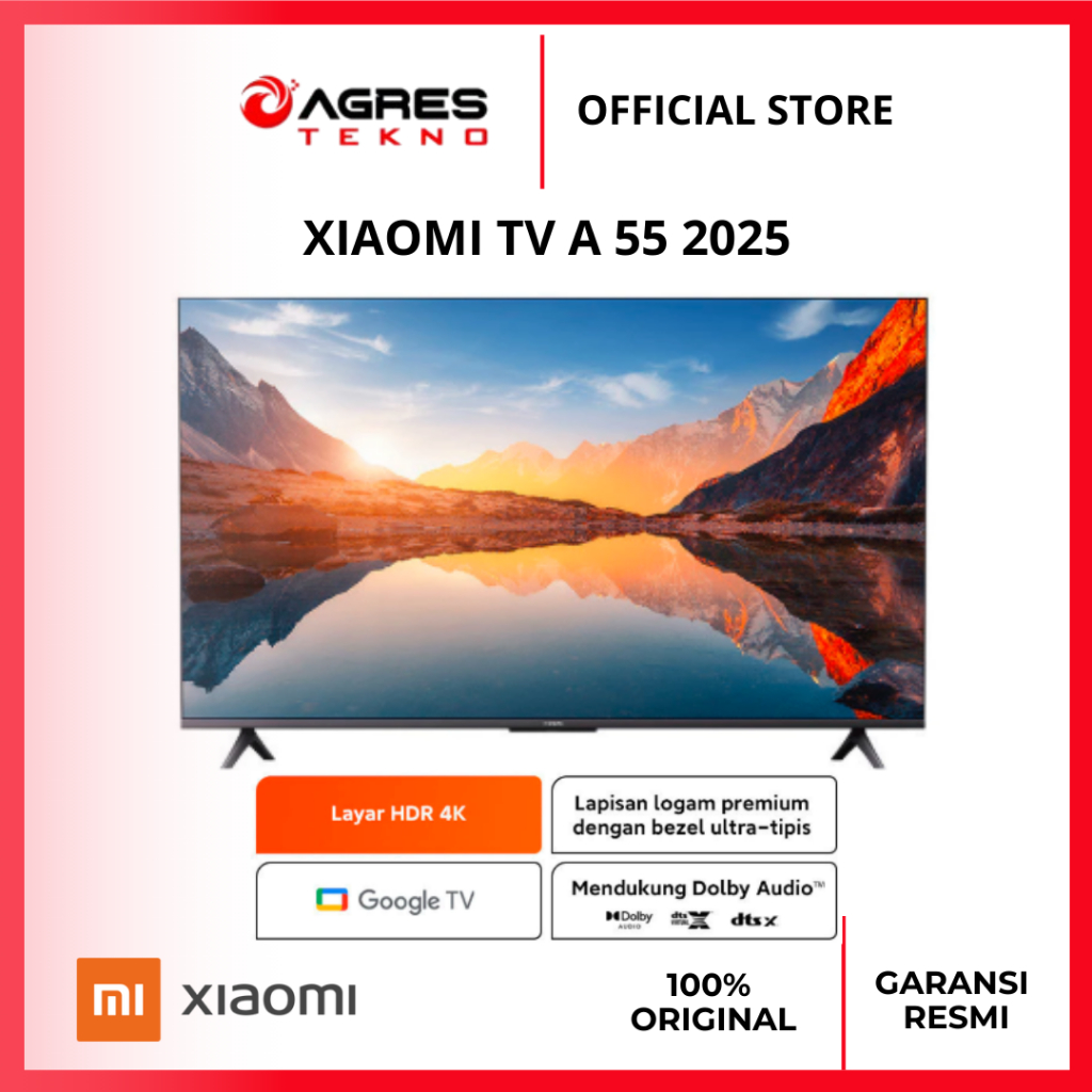Jual Xiaomi Google TV A 55 2025 | Layar HDR 4K | Besel Ultra Tipis ...