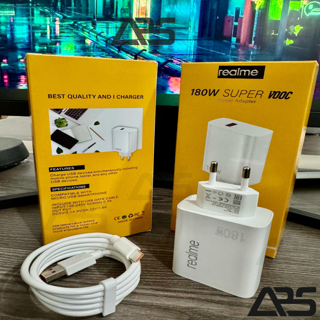 Jual Charger REALME NARZO 50 5G 180 W Fast Charger Micro Dan Type c ...