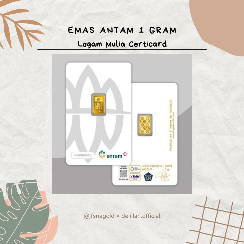 Jual Logam Mulia ANTAM certicard 1 Gram by JFSNAGOLD | Shopee Indonesia